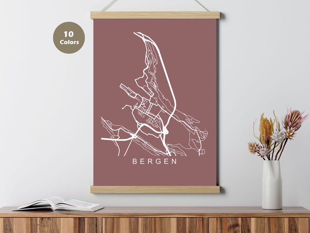 Bergen City Map Poster, Norway, Europe Map Print, Printable Wall Art ...