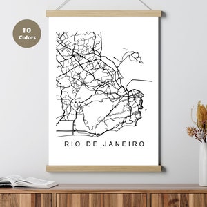 Rio De Janeiro City Map Poster, Brazil, Map Print, Canvas Wall Art ...