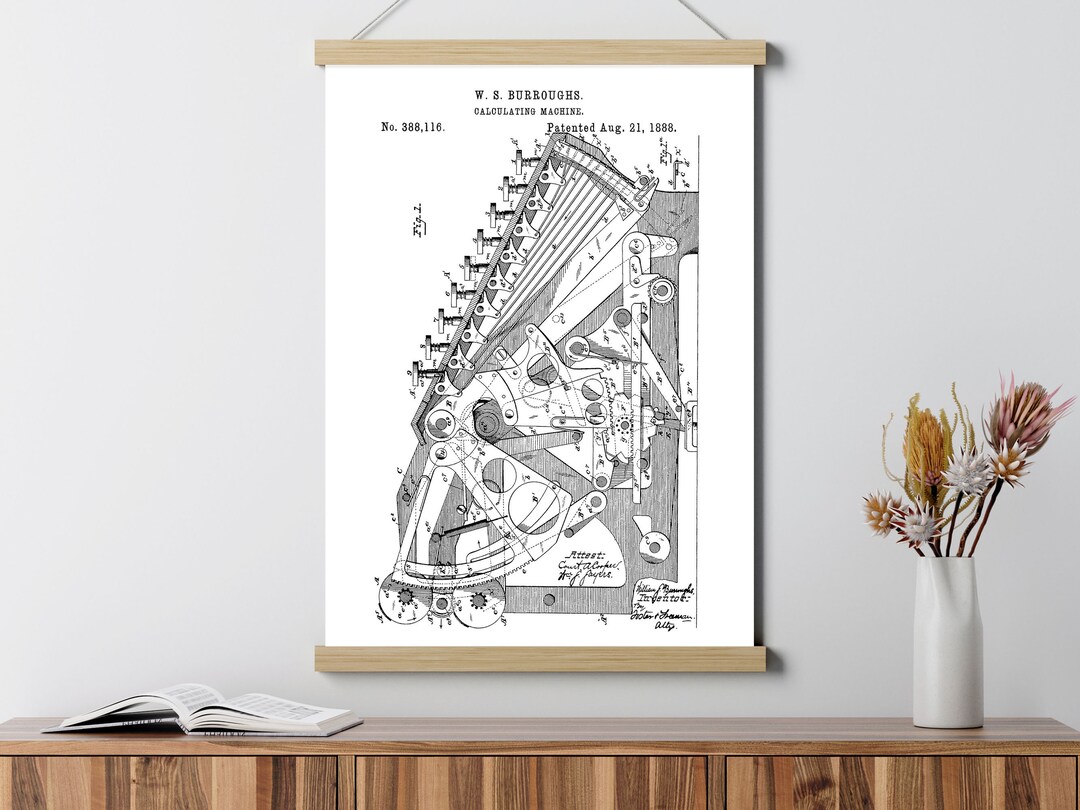 Calculating Machine Patent Poster, Mathematics Math Computer Science ...