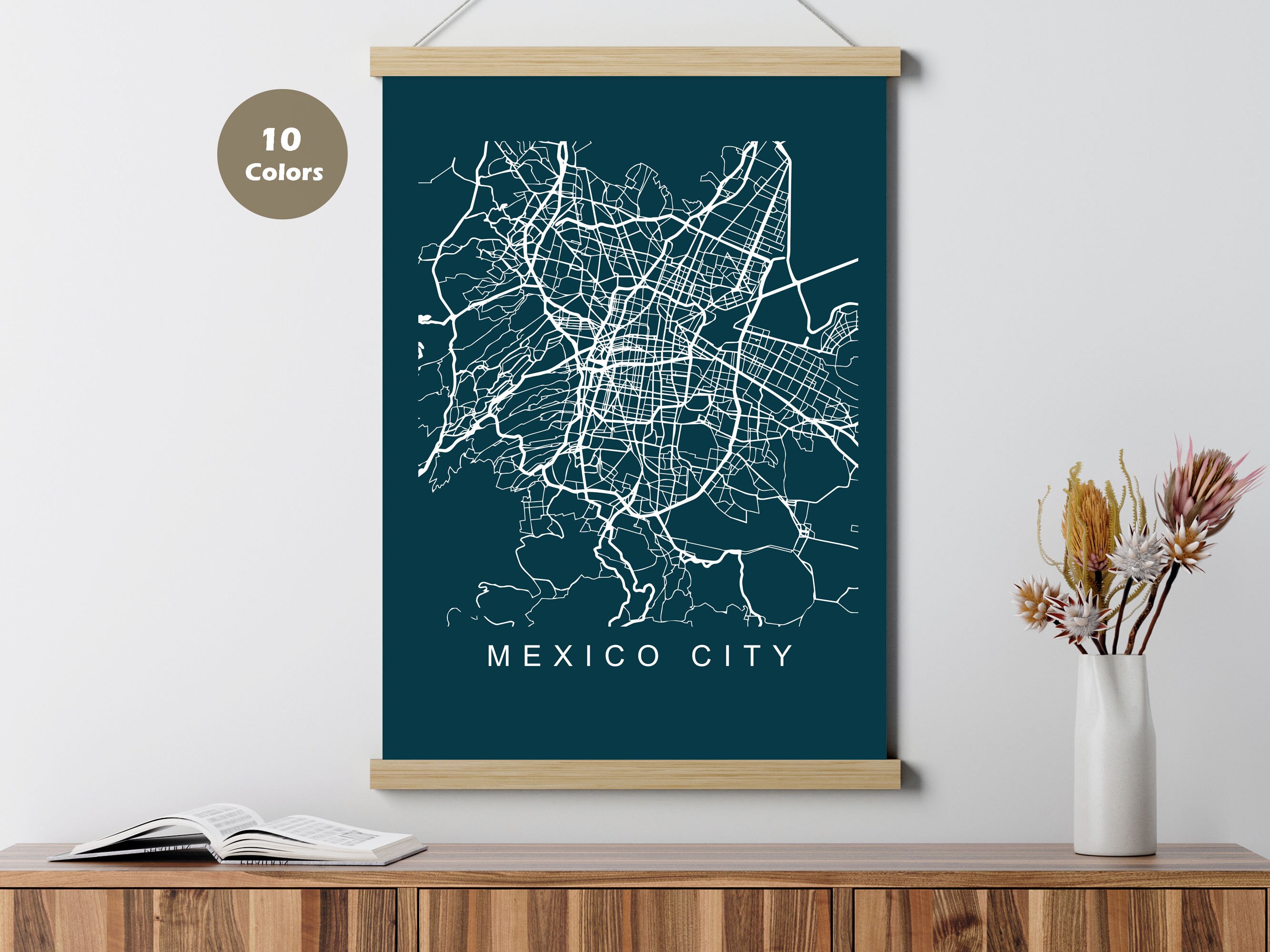 4 Mexico City Maps, Set Includes: Cancun, Guadalajara, Mexico City, and ...