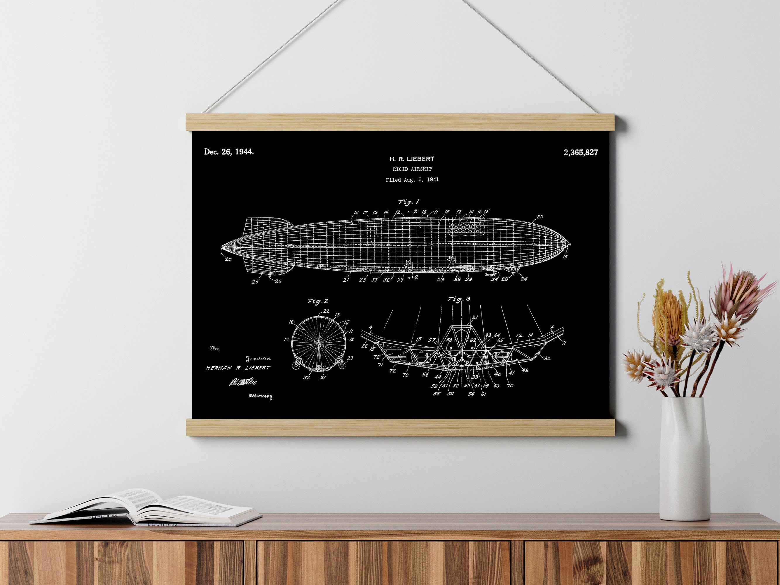 Zeppelin Airship Patent Poster, Aviation Engineer Gifts, Pilot Gift ...