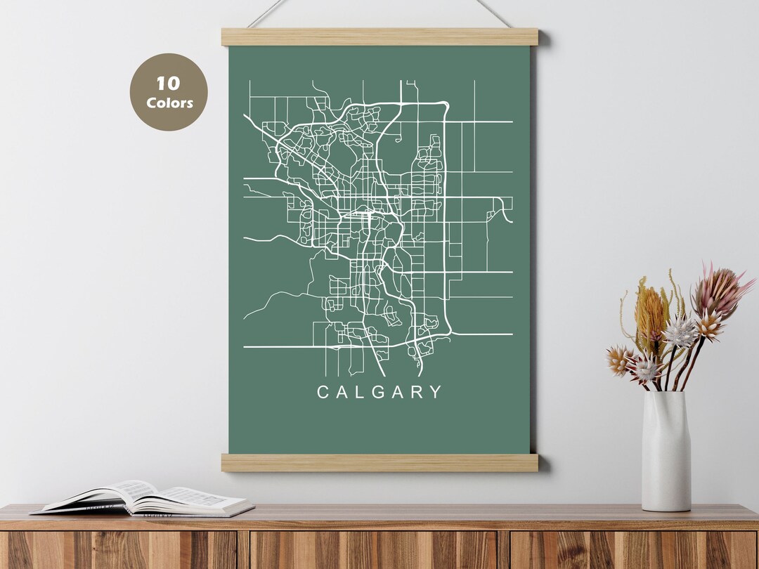 Calgary City Map Poster, Canada, Map Print, Canvas Wall Art, Unique ...
