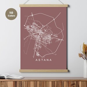 Astana City Map Poster, Kazakhstan, Map Print, Canvas Wall Art, Unique ...