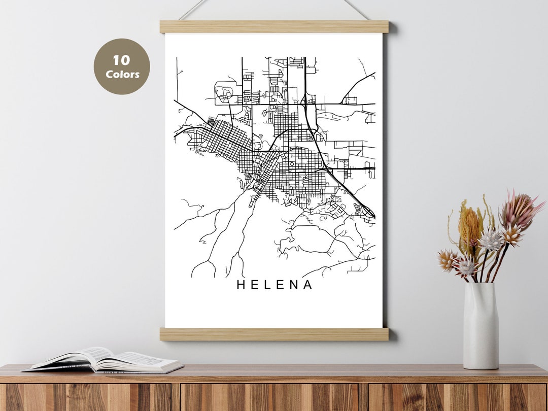Helena City Map Poster, Montana, United States of America Print, Canvas ...