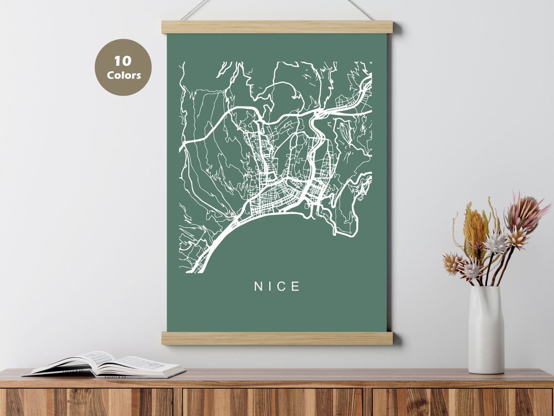 Nice City Map Poster, France, Europe Map Print, Printable Wall Art ...