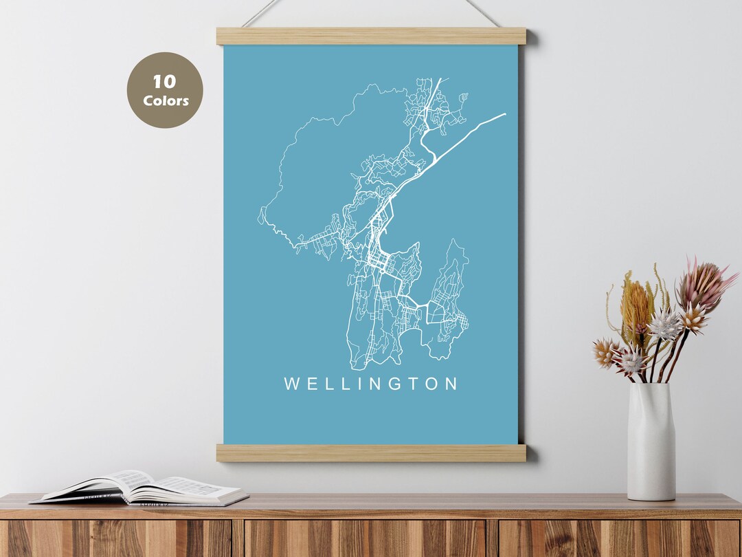 Wellington City Map Poster, New Zealand, Map Print, Printable Wall Art ...