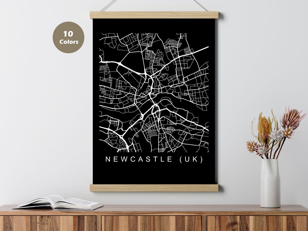 Newcastle City Map Poster, England, United Kingdom, Europe Map Print ...