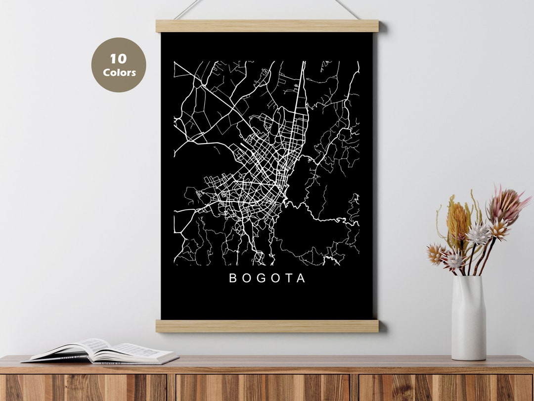 Bogota City Map Poster, Colombia, Map Print, Printable Wall Art, Unique ...