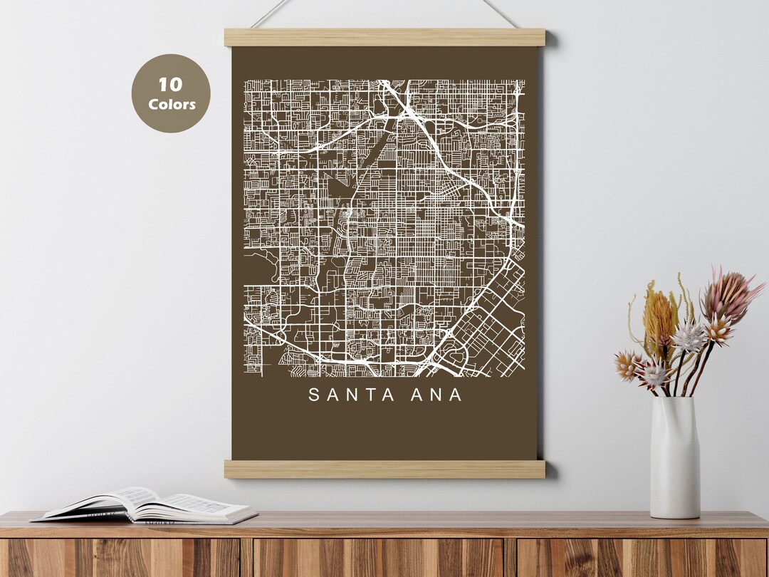 Santa Ana City Map Poster, California, United States of America Print ...