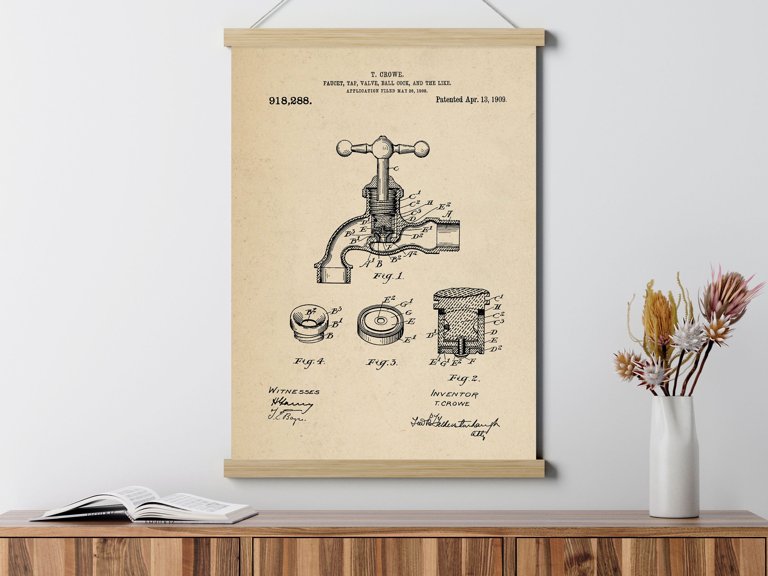 Faucet Patent Poster, Kitchen Bathroom Laundry Room Decor - Etsy