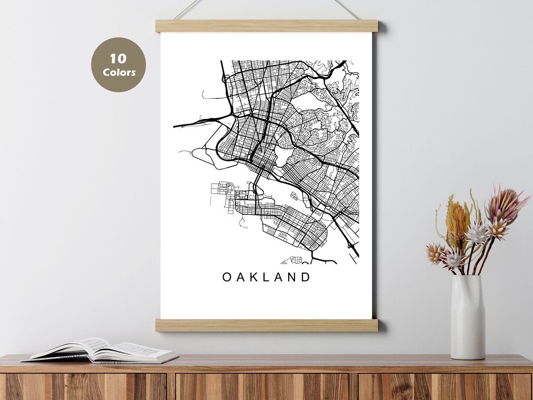 Oakland City Map Poster, California, United States of America Print ...