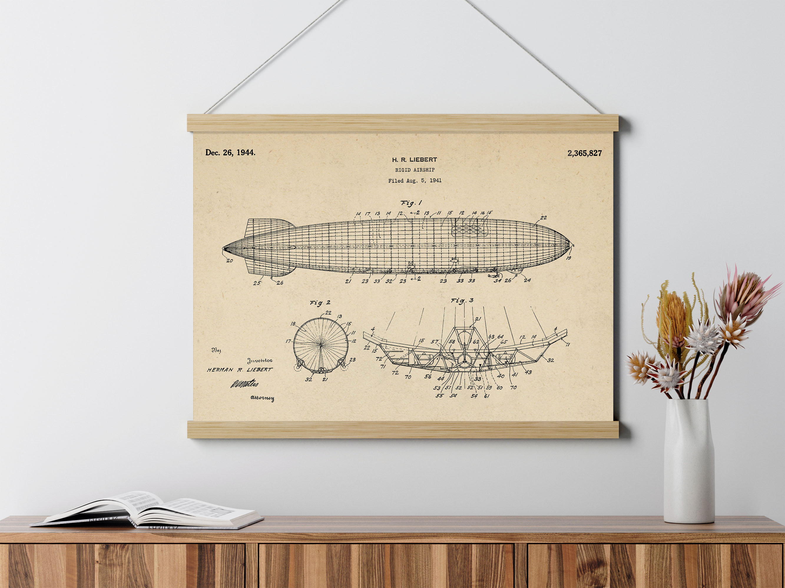 Zeppelin Airship Patent Poster, Aviation Engineer Gifts, Pilot Gift ...
