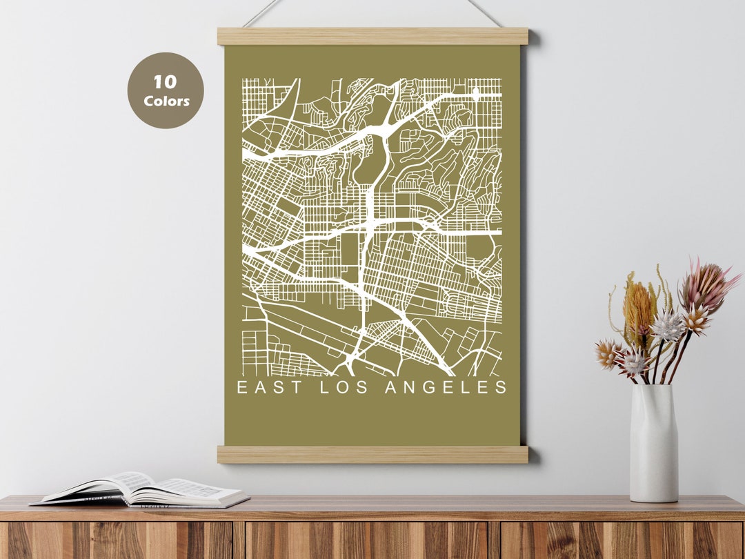 East Los Angeles City Map Poster, California, United States of America ...