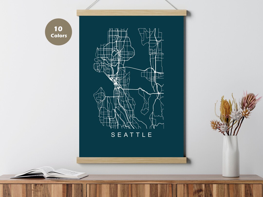 Seattle City Map Poster, Washington, United States of America Print ...