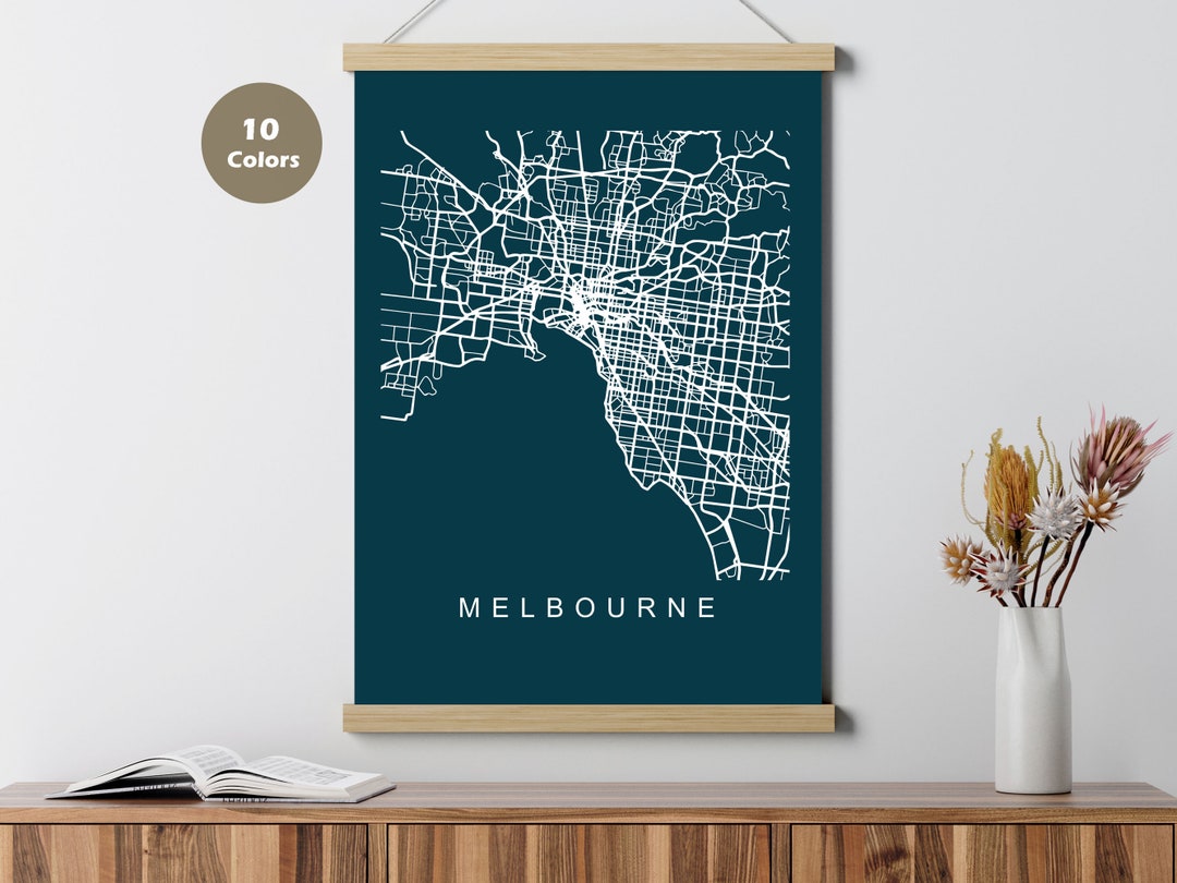 Melbourne City Map Poster, Australia Map Print, Canvas Wall Art, Unique ...