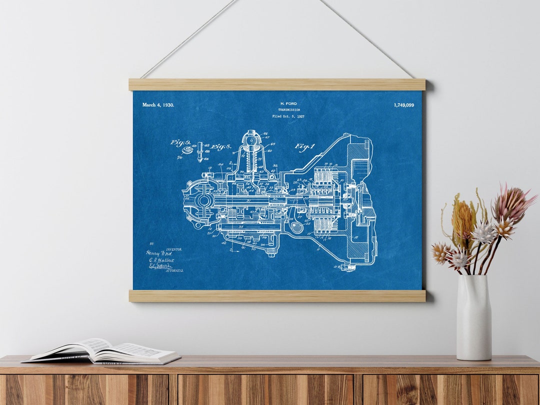 Transmission Gearbox Patent Poster, Car Motorcycle Prints, Mechanical ...
