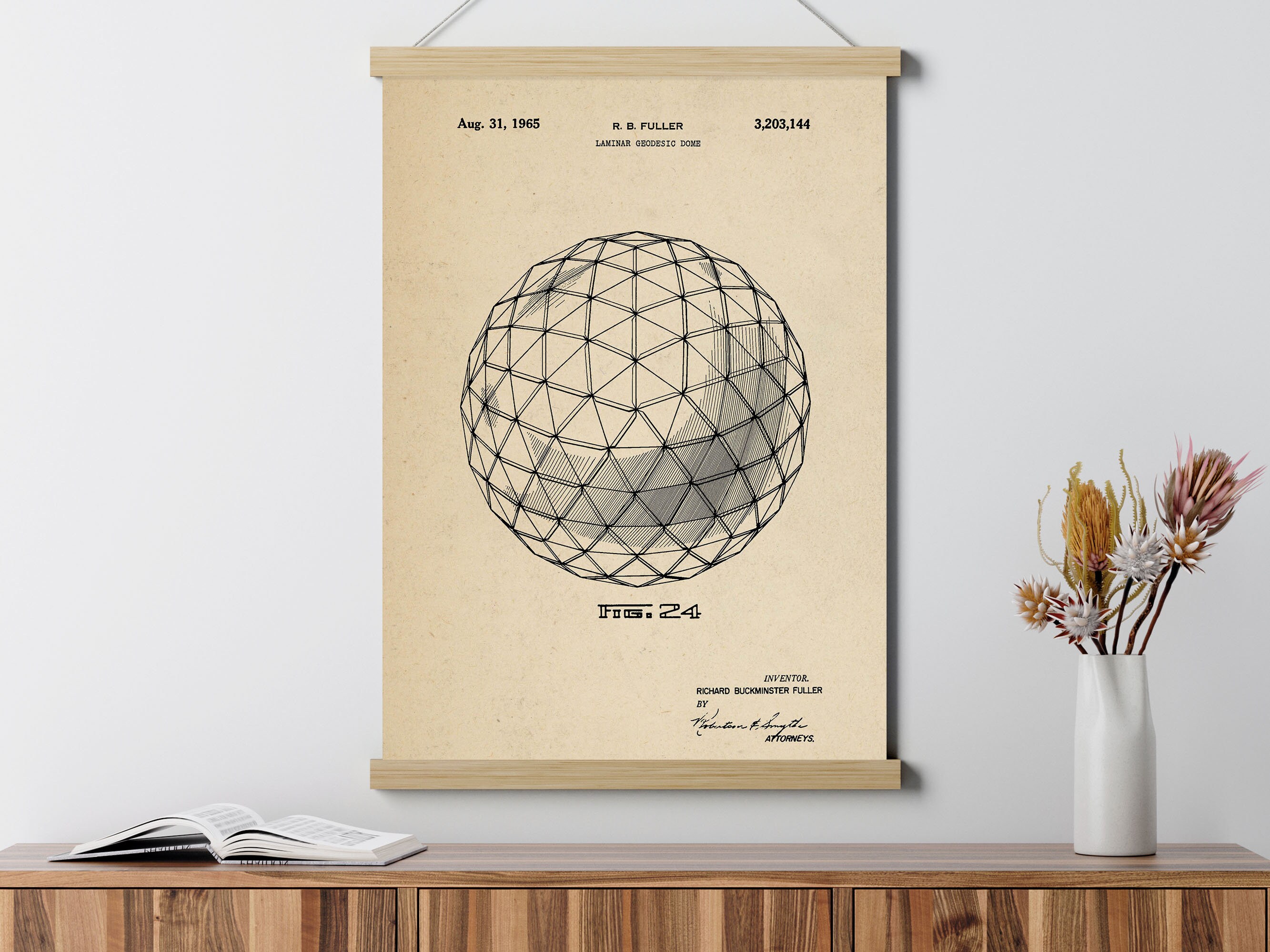 Laminar Geodesic Dome Patent Poster, Mechanical Engineering Gifts ...
