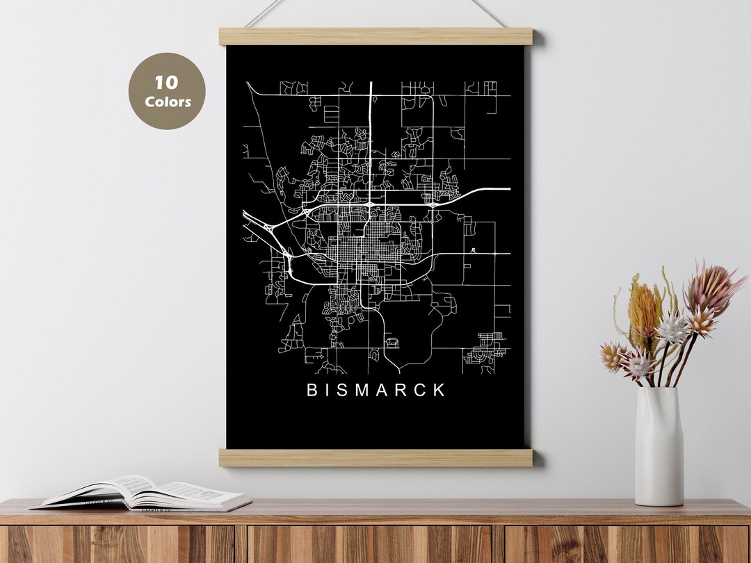 Bismarck City Map Poster, North Dakota, United States of America Print ...