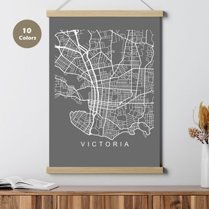 Victoria City Map Poster, Canada, Map Print, Canvas Wall Art, Unique ...