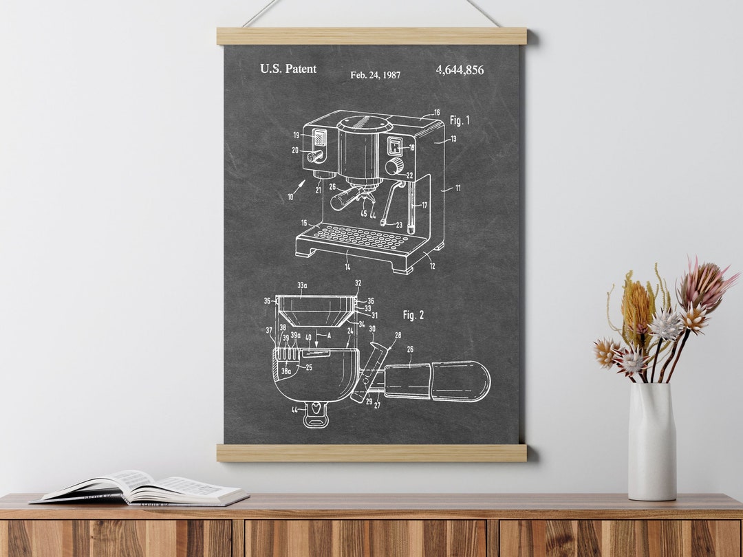 Espresso Coffee Machine Patent Poster, Restaurant Shop - Etsy