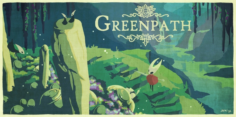 Hollow Knight Poster Art Print: Hornet & Greenpath - Etsy