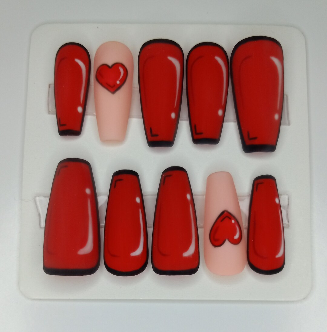 Poppin Red Pop Art Long Coffin Size Large - Etsy