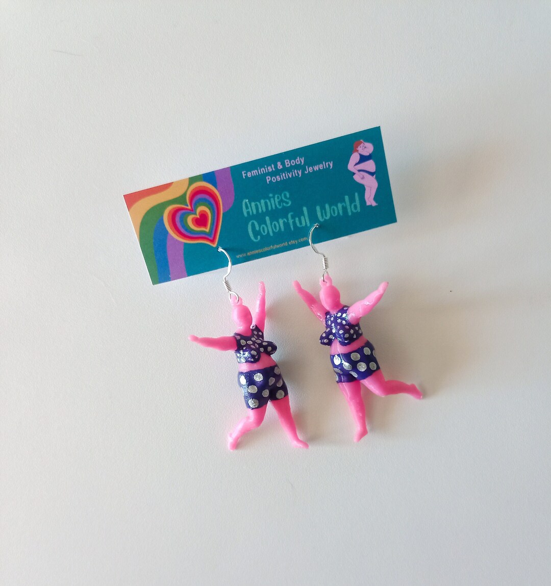 Body Positive Matilda Earrings, Women Empowerment, Handmade Goddess ...