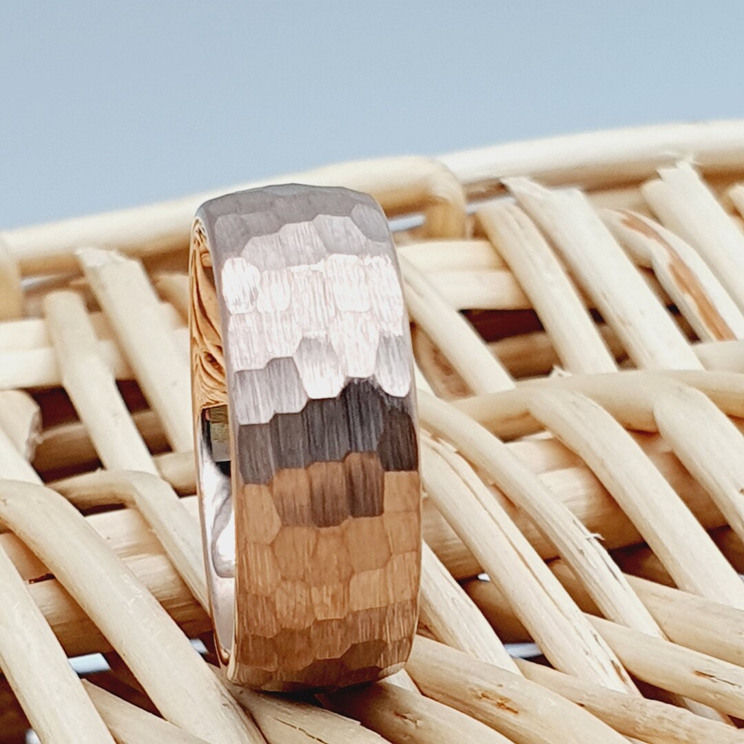 Womens Tungsten Ring, His and Hers Band, Mens Tungsten Ring, Rose Gold ...