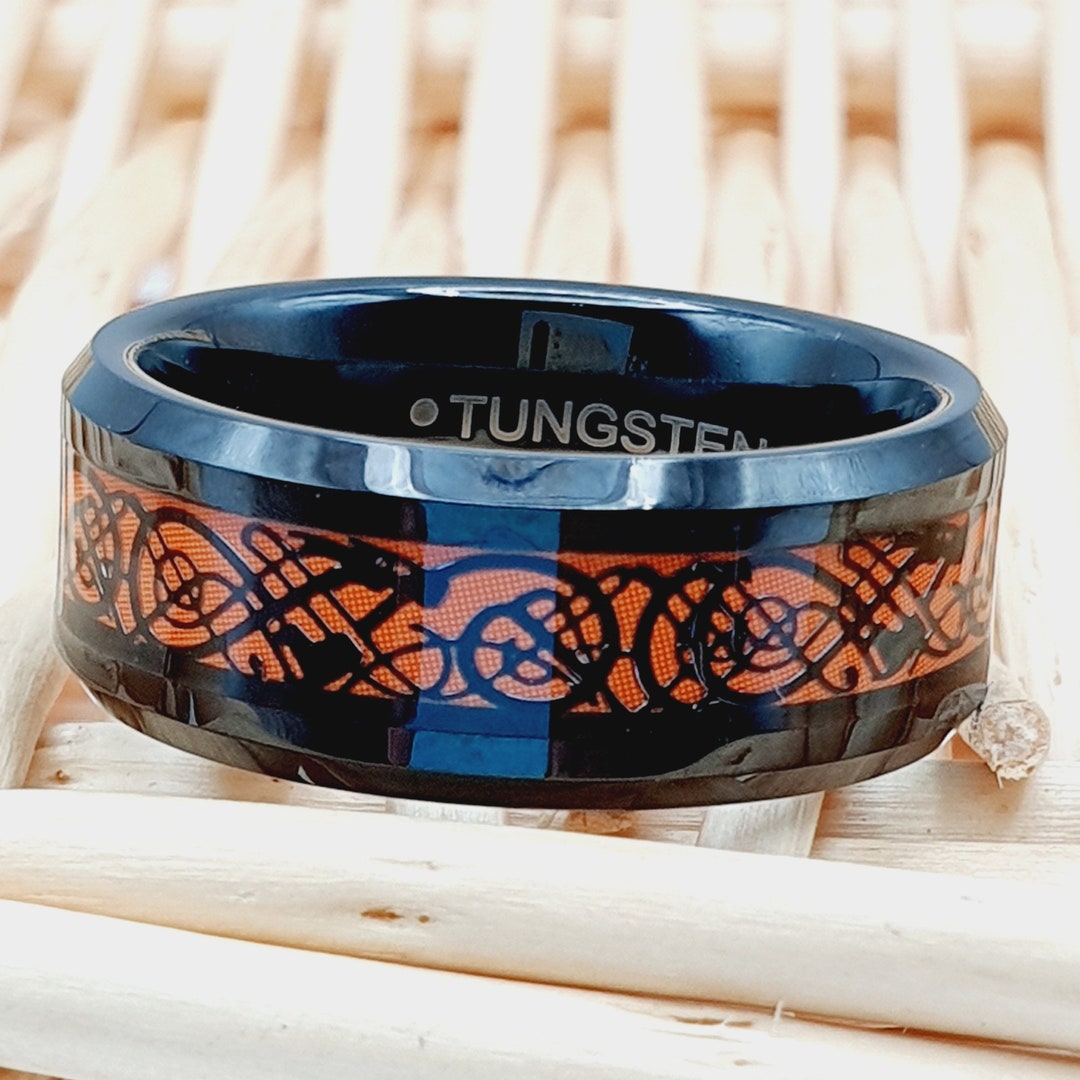 Mens Celtic Ring Irish Ring Mens Wedding Band Tungsten Ring Tungsten Wedding Band Celtic Knot ...