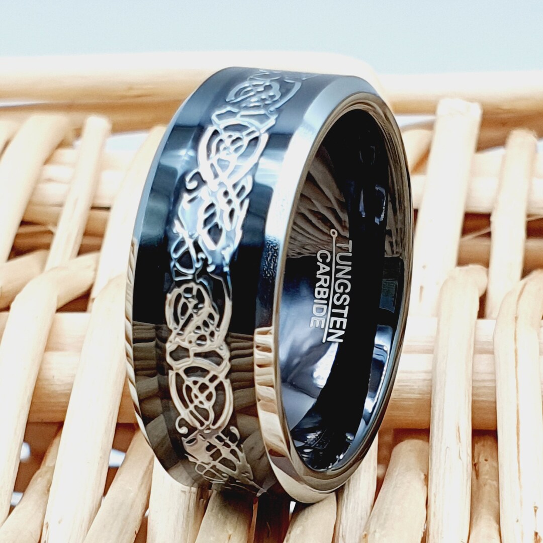 Irish Ring Men's Wedding Band Celtic Ring 8mm Unique - Etsy