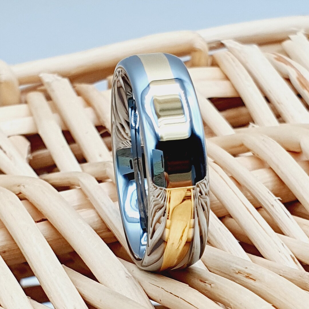 Two Tone Engagement Ring High Quality Wedding Band Mixed - Etsy