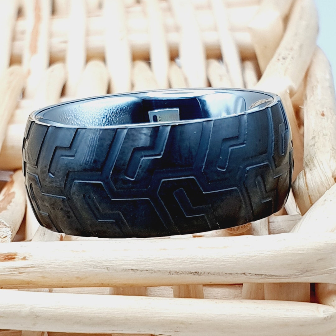 9mm Tungsten Hip Hop Ring, Motorcycle Tire Ring, Tungsten Ring Men ...