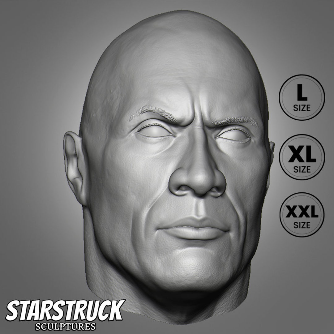 Dwayne Johnson Head Sculpture Home Décor Sizes L XL - Etsy