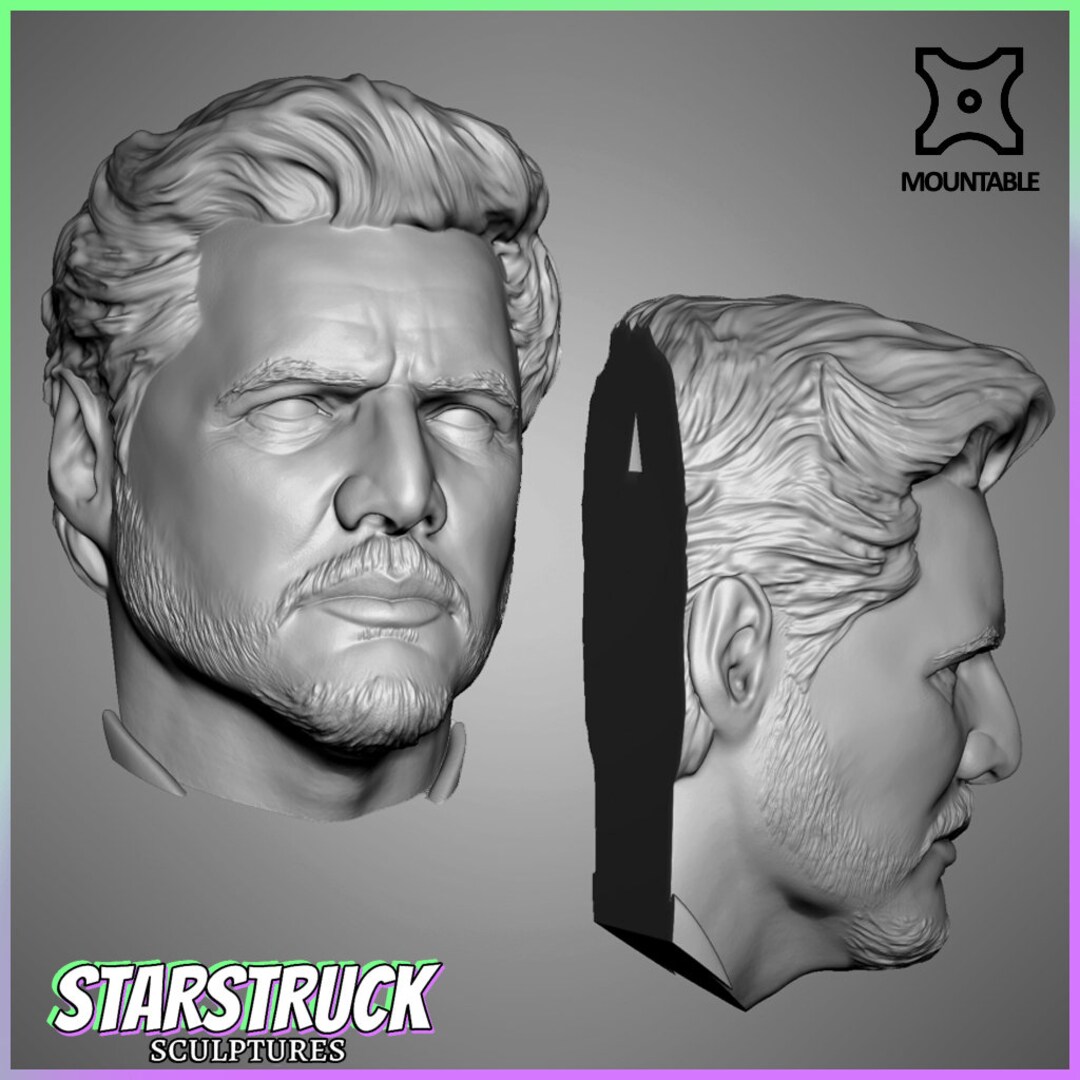 Pedro Pascal "2022" | Joel | Wall Hanging | 22cm Tall Head Sculpture ...