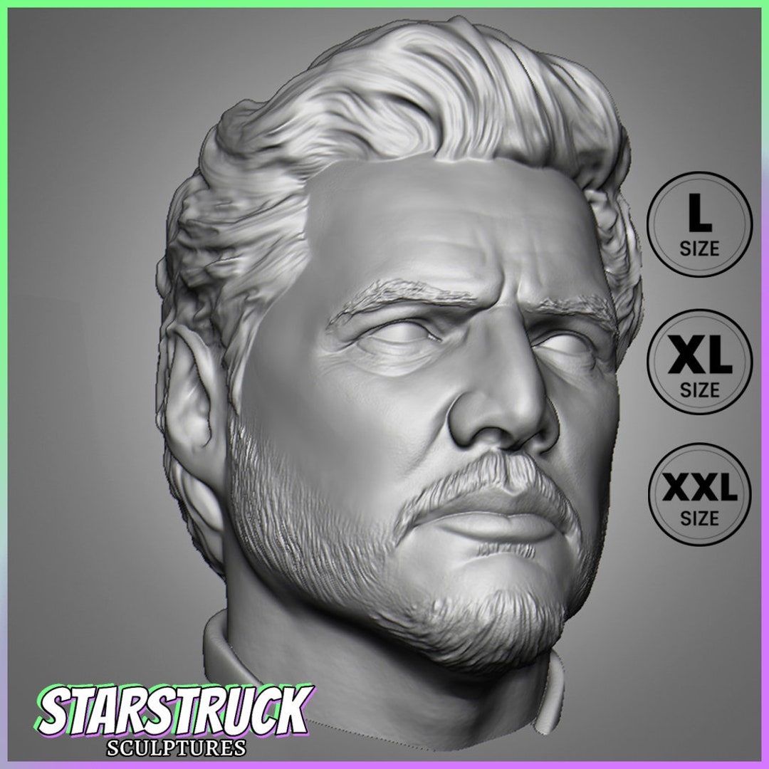 Pedro Pascal | Head Sculpture | Home Décor | Sizes L, XL, XXL | 3D ...