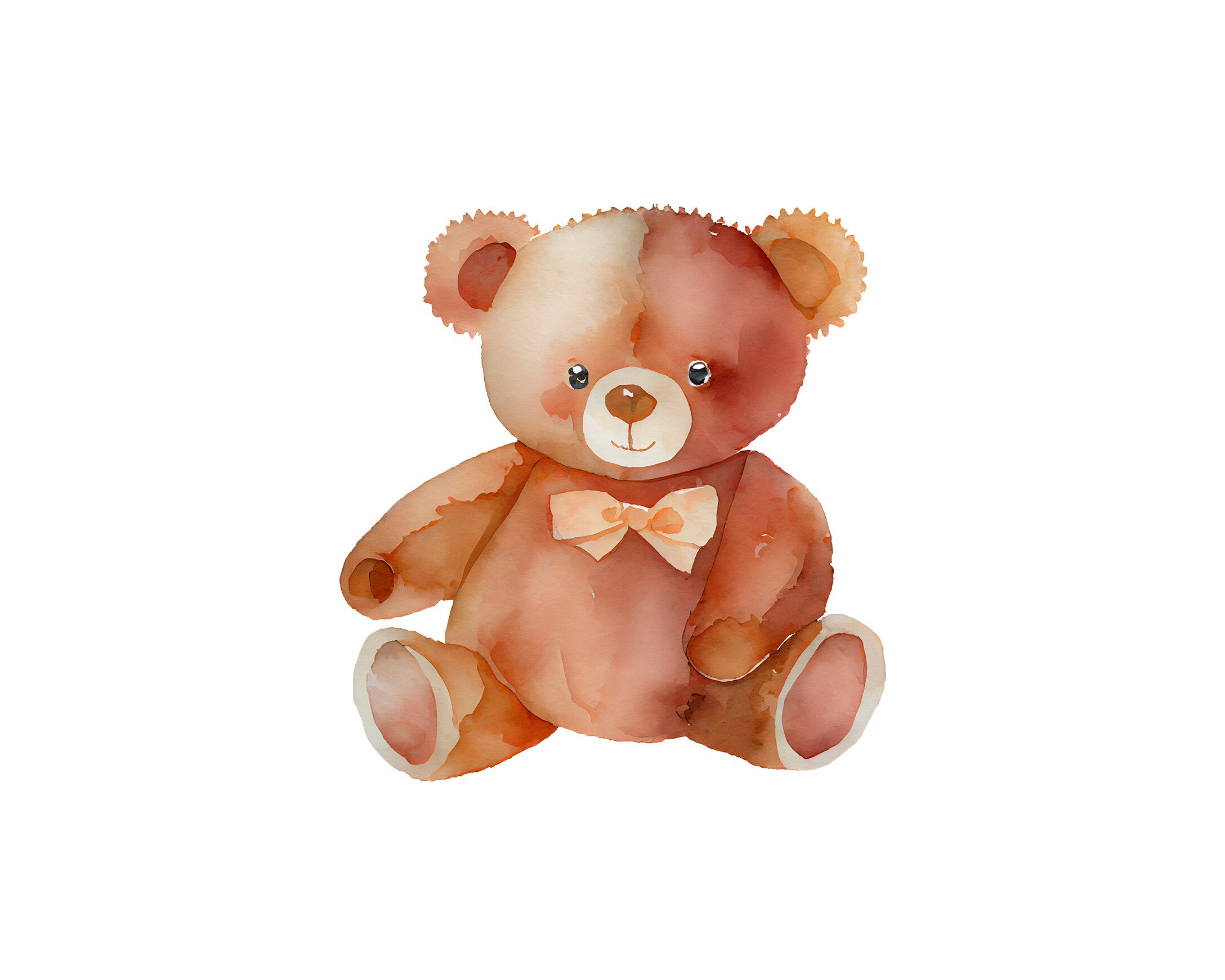 Watercolor Teddy Bear Clipart Watercolor Baby Shower Clipart - Etsy ...