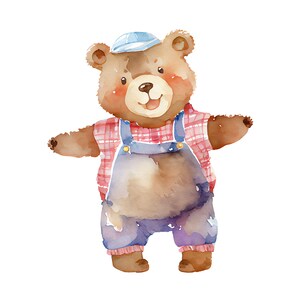 Bear Cute Watercolor Clipart, Cute Baby Shower Graphics, Nursery Decor ...
