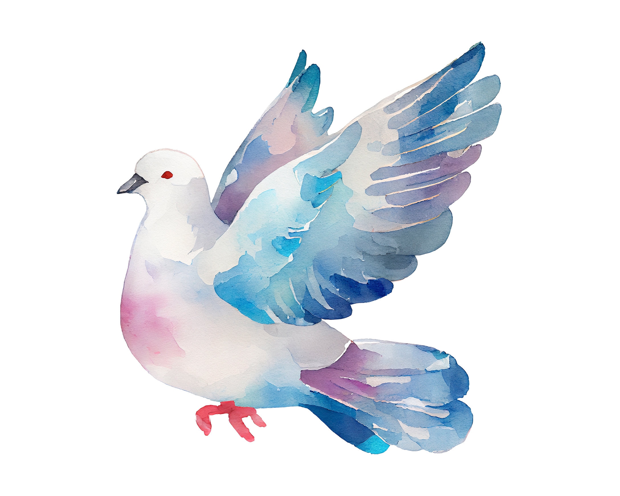 Watercolor Dove Clipart Summer Bird Clip Art Romantic Doves - Etsy