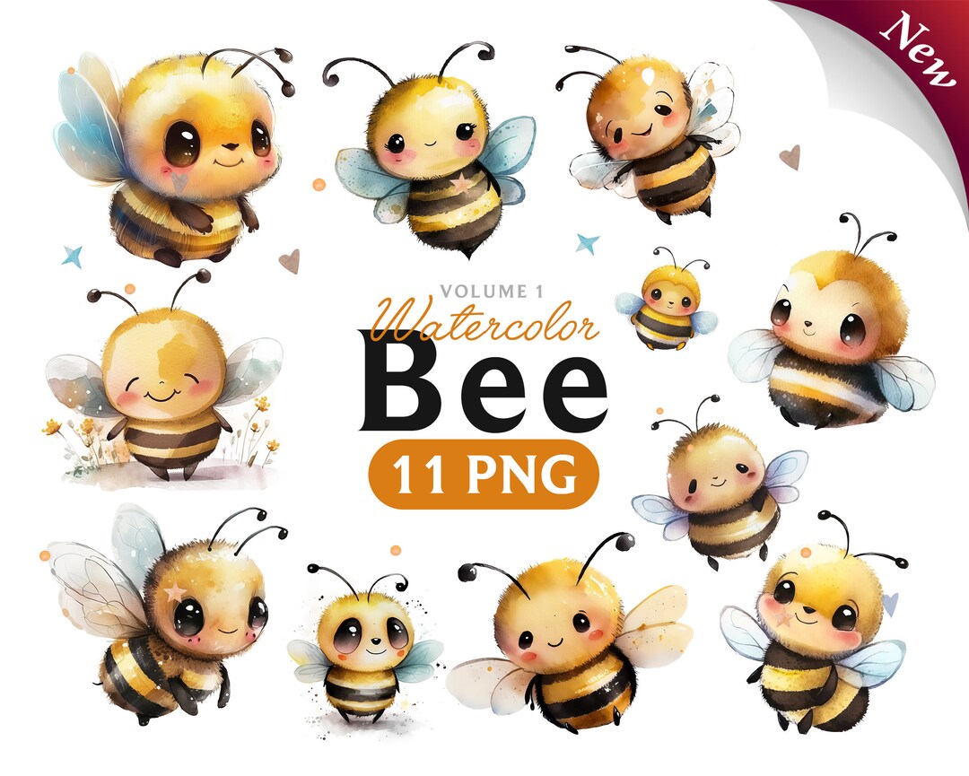 Bee Clipart, Watercolor Cute Bee,watercolor Bee, Bee PNG, Bee Art, Bee ...