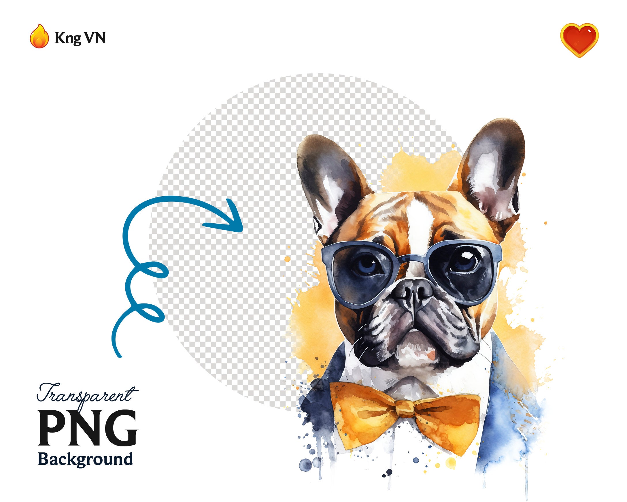 French Bulldog Clipart Cute Dog Clipart Dog PNG Watercolor - Etsy