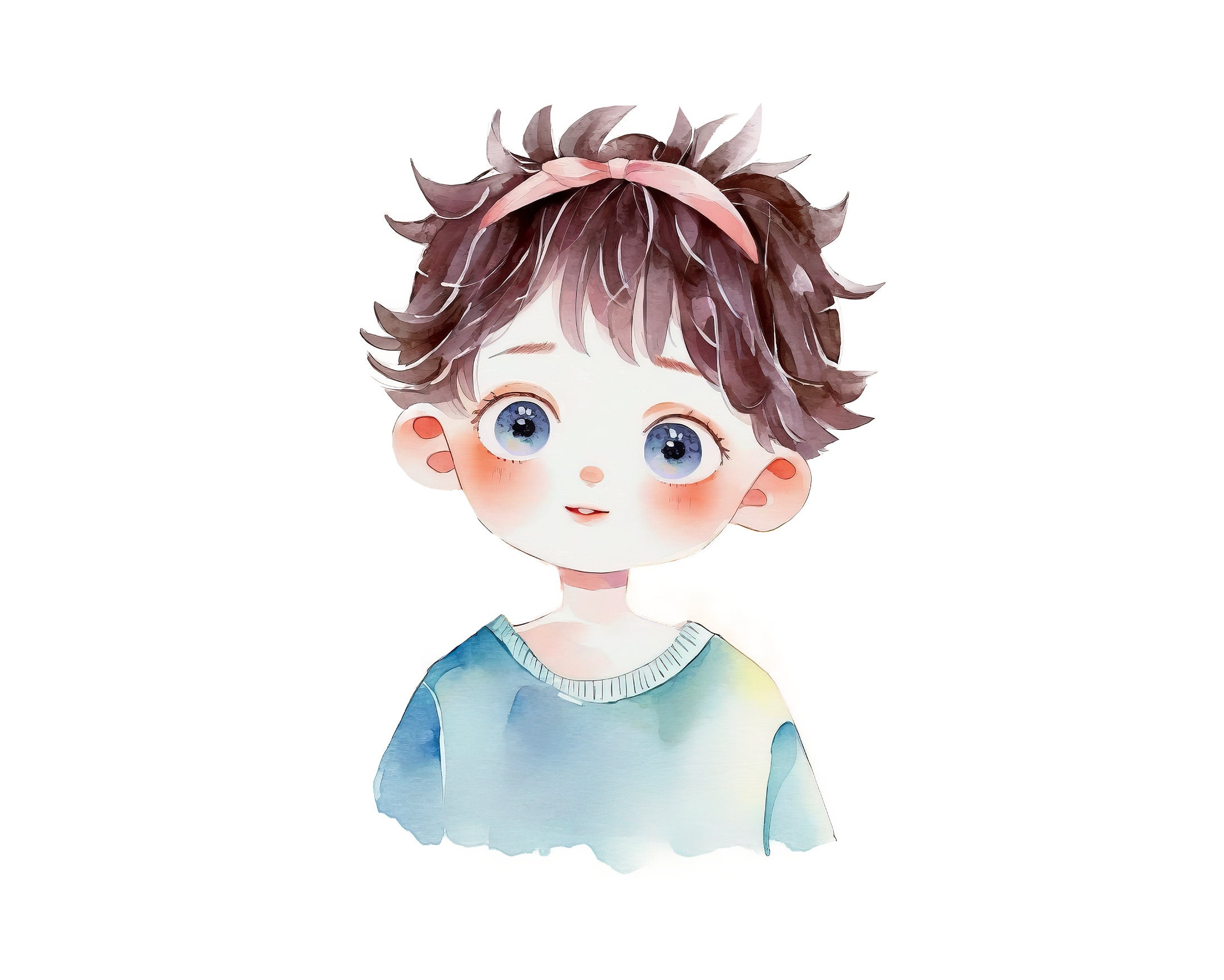 Cute Faces Clipart Kids Face Watercolor Kids Clipart - Etsy Australia