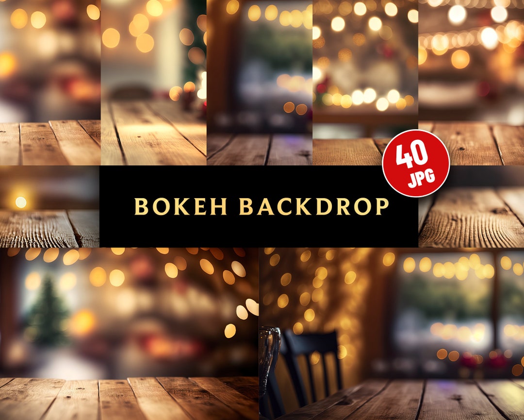 Bokeh Photography Backdrop, Wooden Lights Digital Backdrop, Photography ...