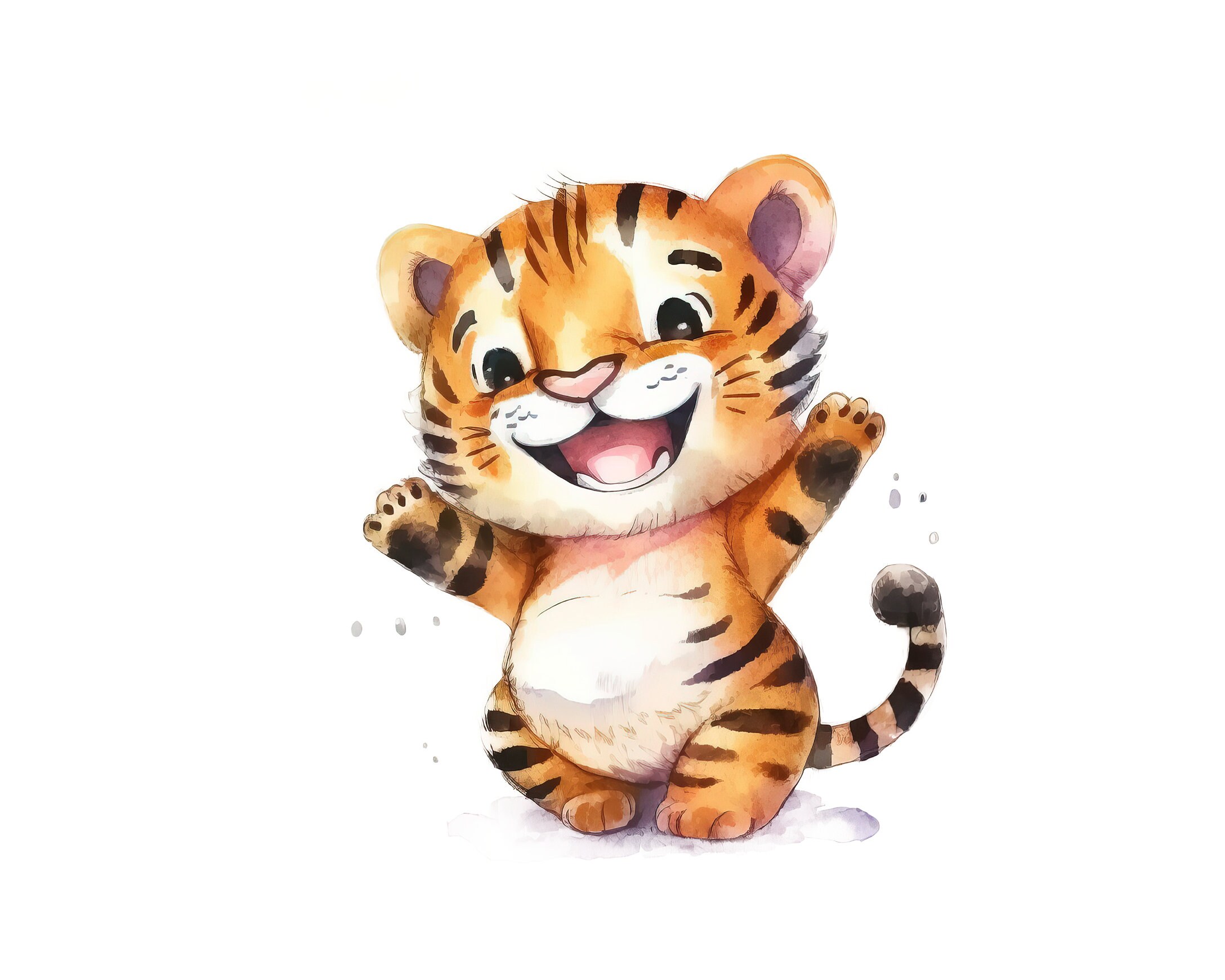 Tiger Clipart, Cute Tiger Png, Watercolor Tiger, Tiger PNG, Tiger ...
