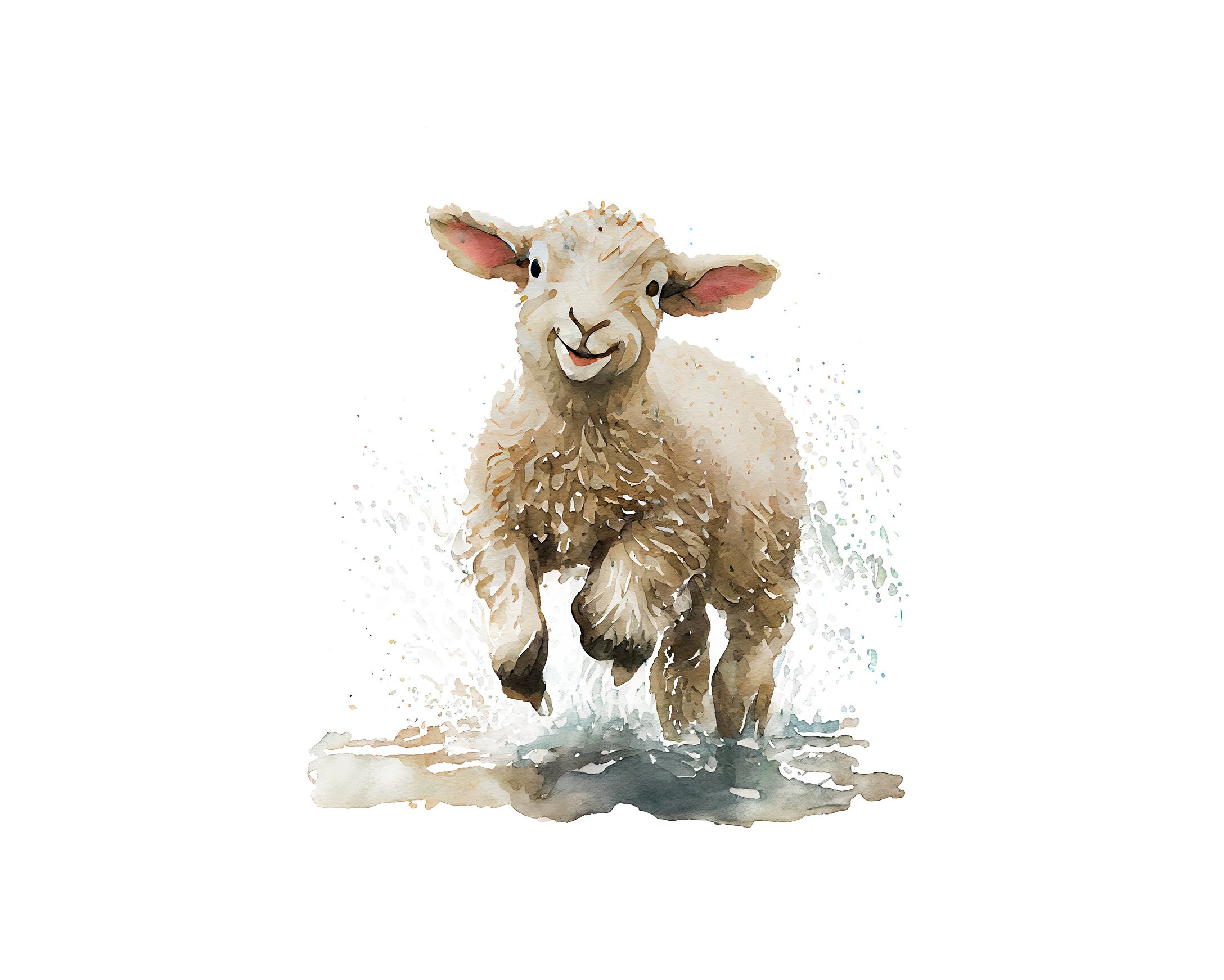 Sheep Watercolor Clipart Sheep PNG Cute Baby Shower - Etsy
