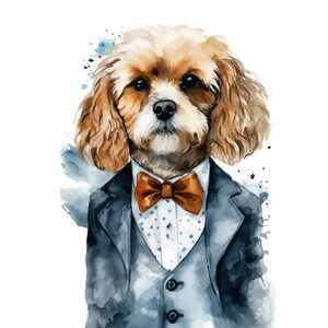 Cavapoo Clipart, Cute Dog Clipart, Dog PNG, Watercolor Cavapoo PNG, Dog ...