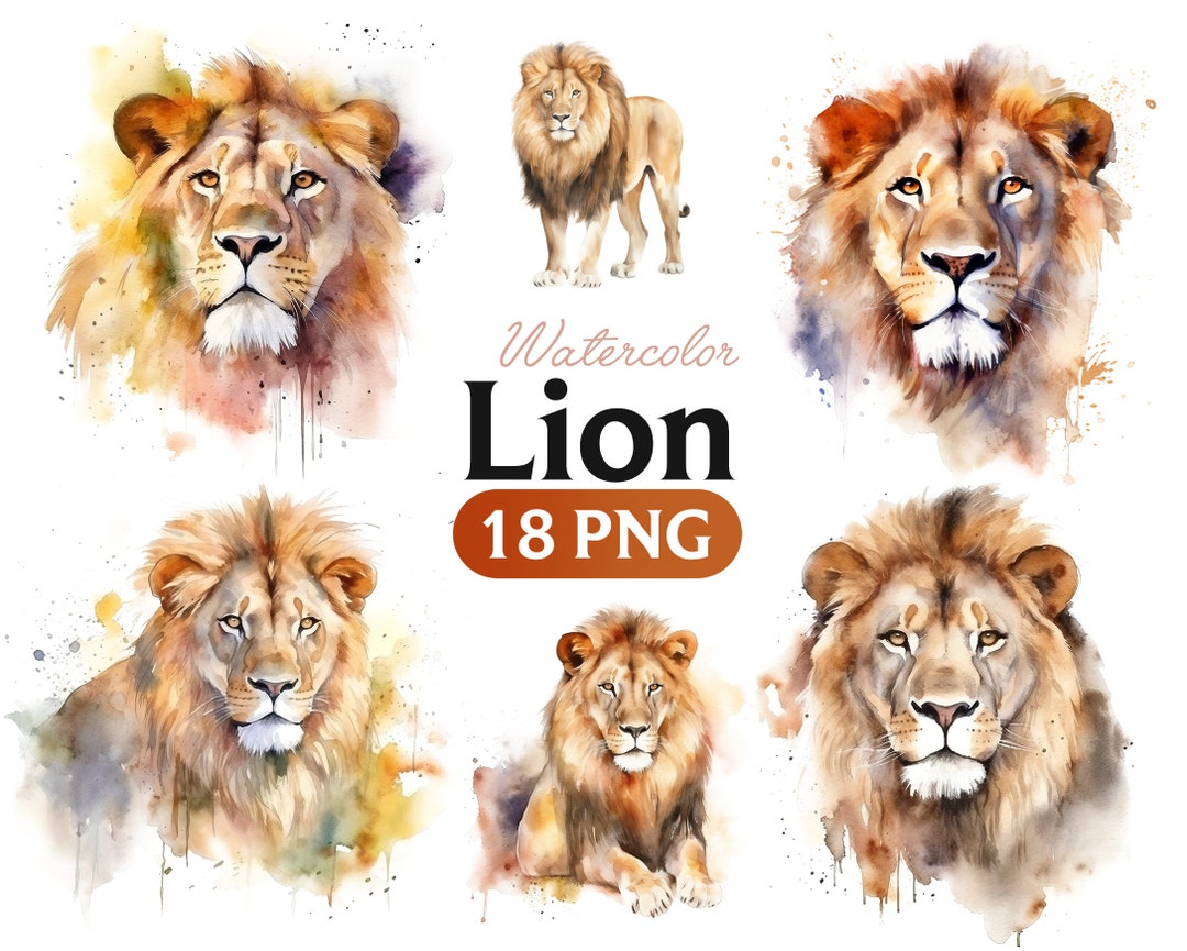 Lion Png, Watercolor Lion, Lion Clipart, Lion PNG, Lion Clipart, Lion ...
