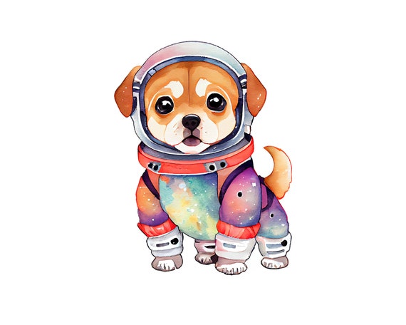 Dog Astronaut Suit Clip Art