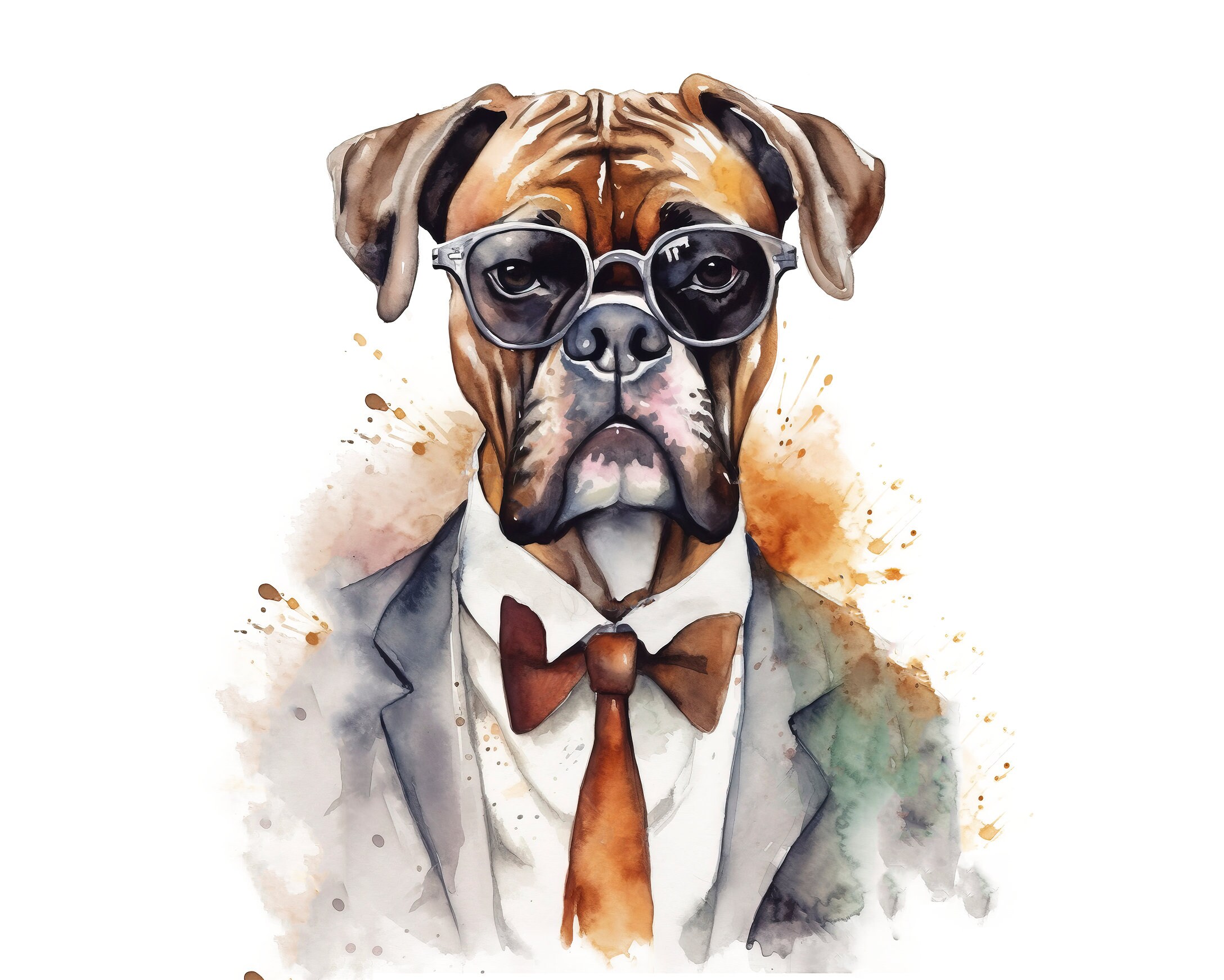 Boxer Dog Clipart Cute Dog Clipart Dog PNG Watercolor Boxer - Etsy UK