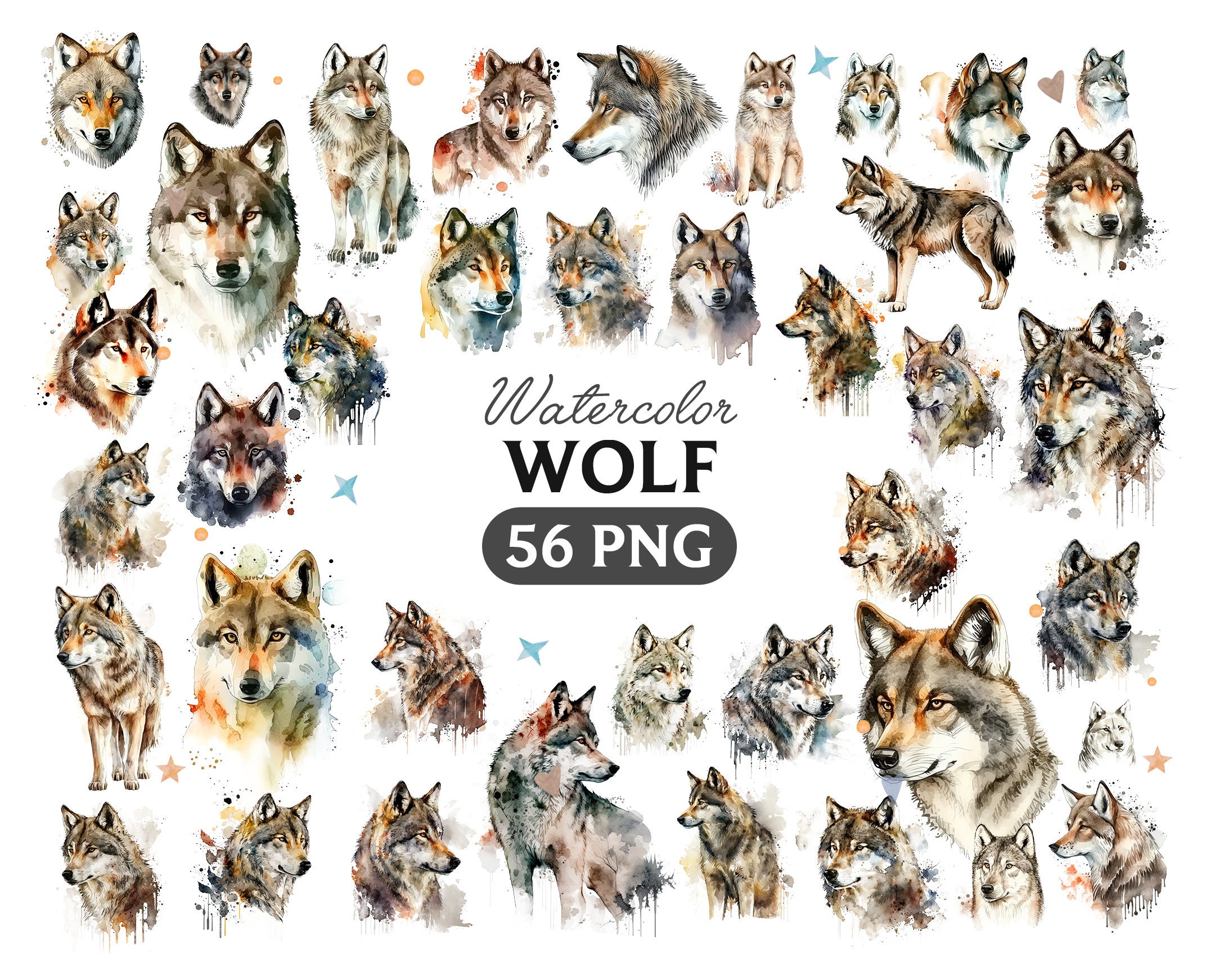 Wolf Png Watercolor Wolf Wolf Clipart Wolf PNG Wolf - Etsy