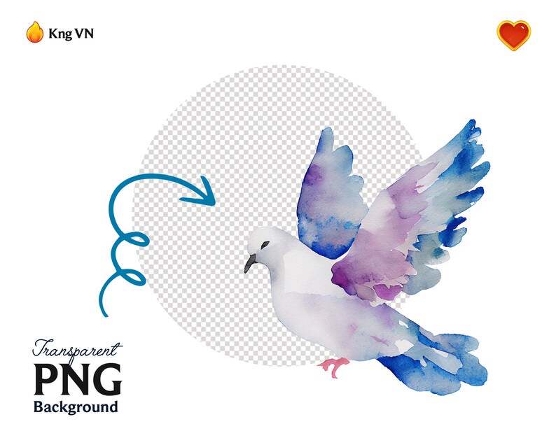 Watercolor Dove Clipart Summer Bird Clip Art Romantic Doves - Etsy